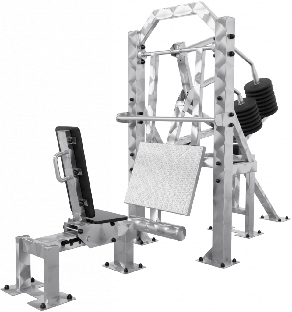 Appareil de musculation inox Press Jambes Leg Press à disque olympique ...